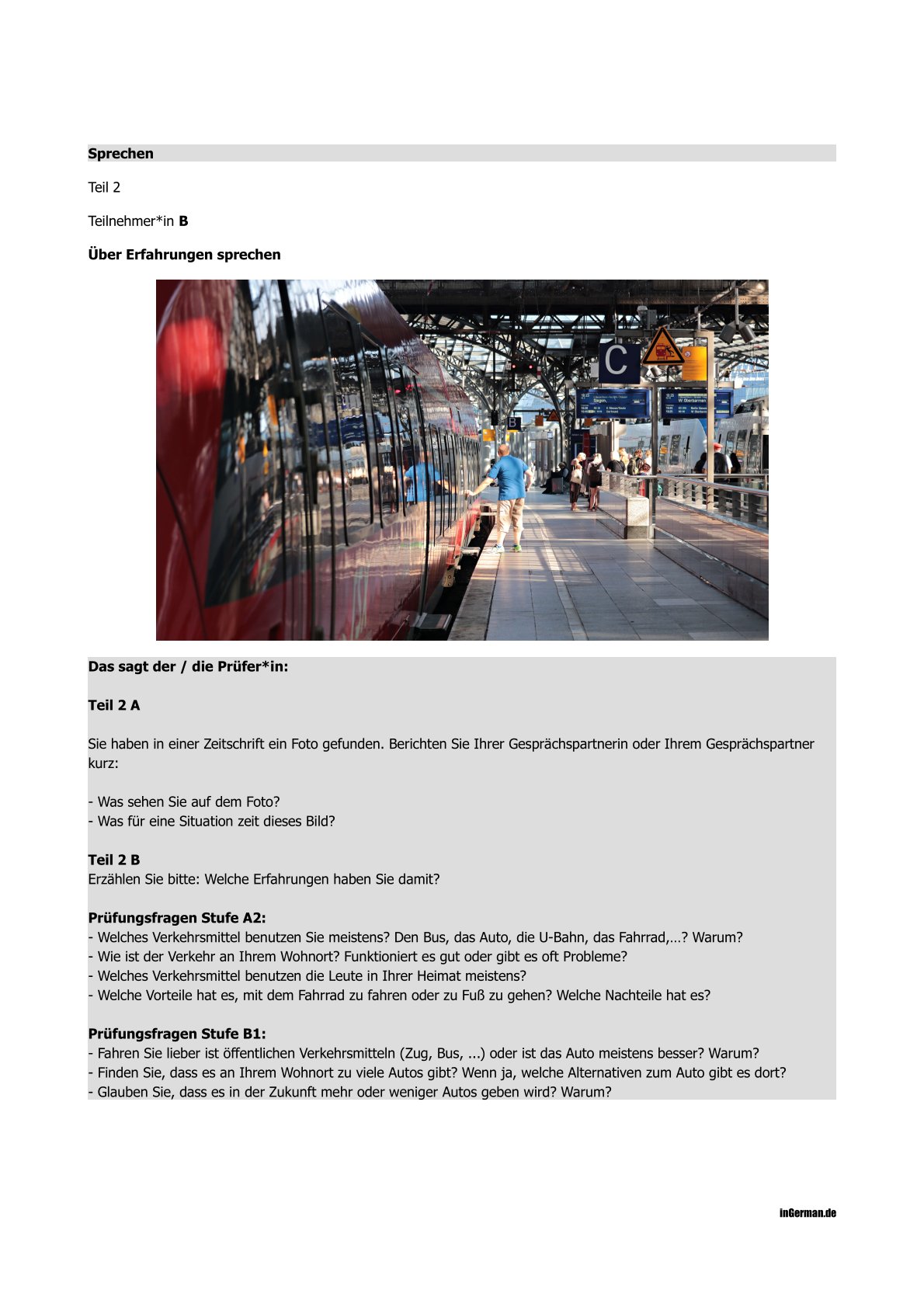 Deutsch-Test für Zuwanderer (DTZ) Übungen – ingerman.de